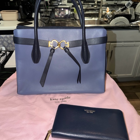 kate spade | Bags | Kate Spade Twotone Toujours Blue Satchel | Poshmark